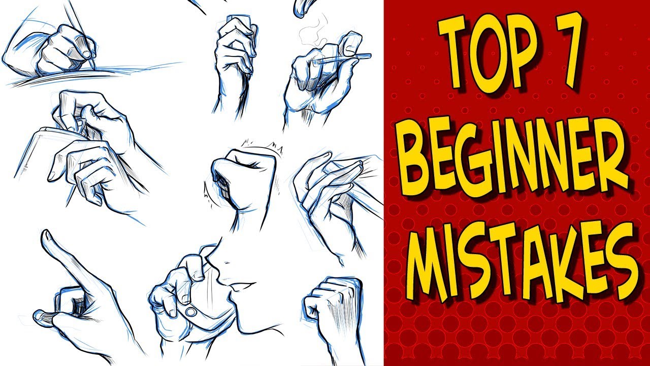 7 Mistakes beginners make DRAWING HANDS - YouTube