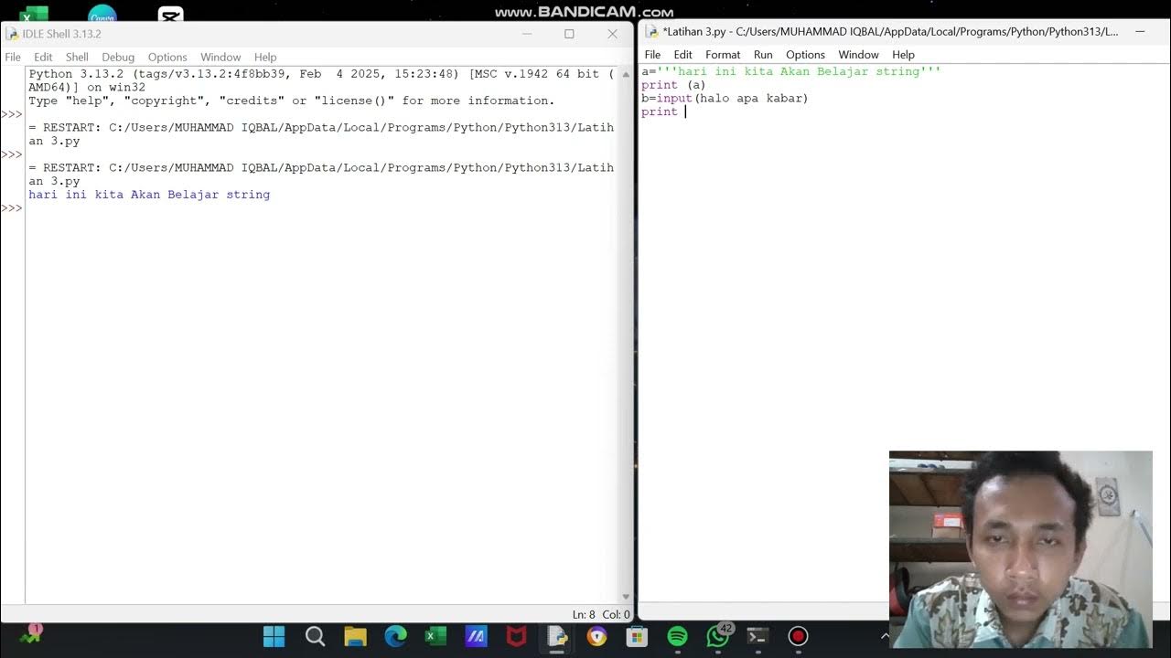 Tugas Pemrograman Komputer Phtyon Input dan String - YouTube