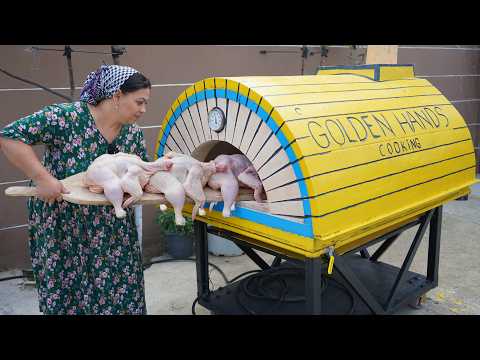 Açıq havada pizza və toyuq sobası qurmaq üçün yaradıcı ideya