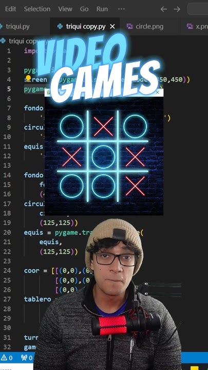 PARTE I Video juegos en python con pygame.#python #programacion #tictactoe #pygame - YouTube