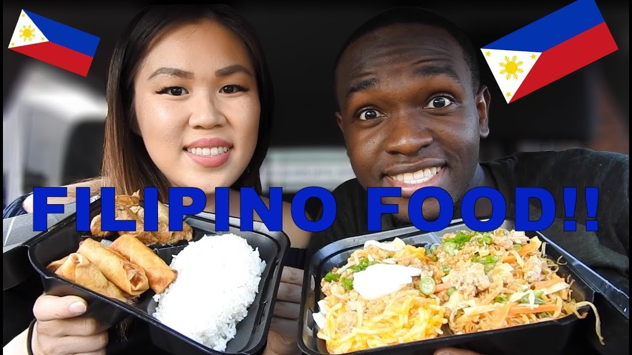 Filipino Food Mukbang/Eating Show 먹방 | Palabok, Pancit, Lumpia, Adobo ...