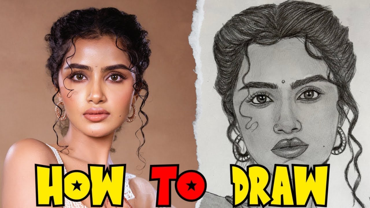 Drawing Anupama Parameswaran from Dragon 🐉 Step by Step Tutorial for ...