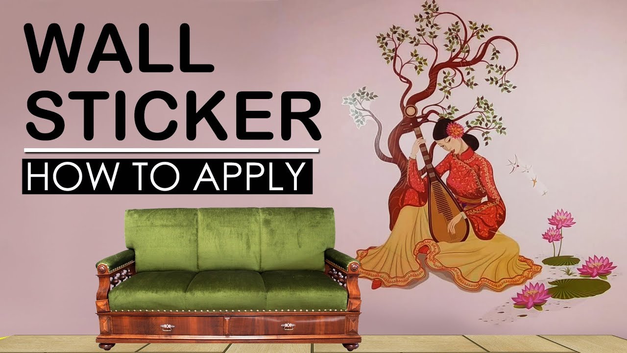 Wall Sticker - How To Apply For Living Room - Decals Designs - YouTube