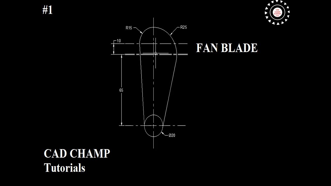 Fan Blade Using AutoCAD || CAD CHAMP || Basic Tutorial || HINDI ...