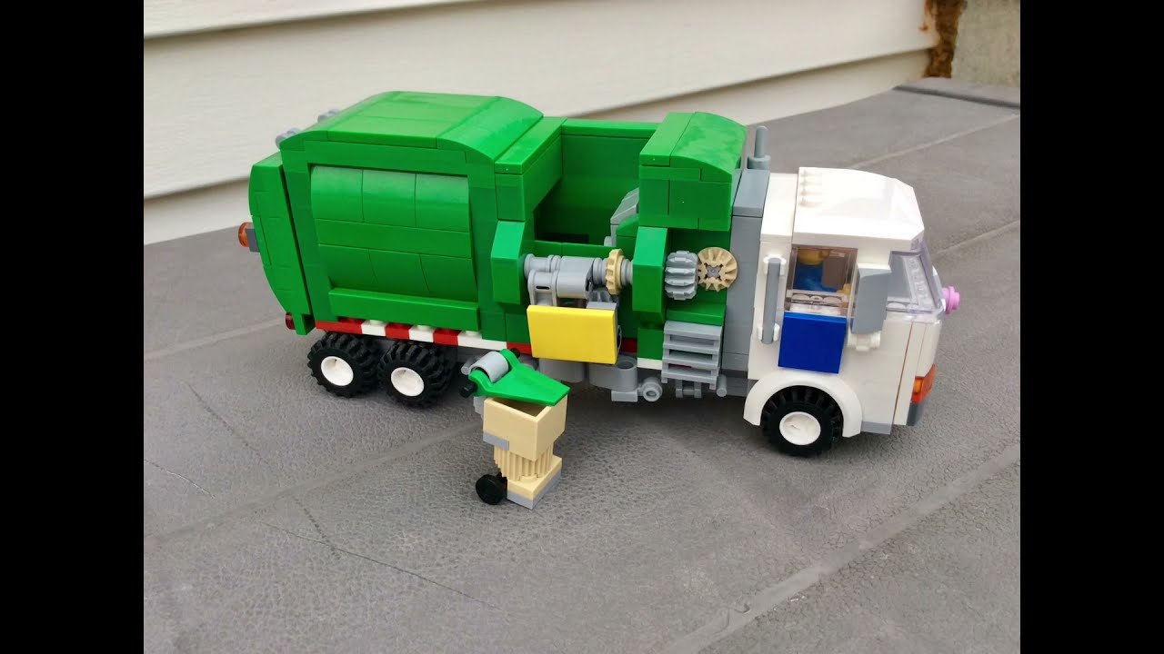 Mini Garbage Day Three Garbage Trucks Lego and First Gear - YouTube