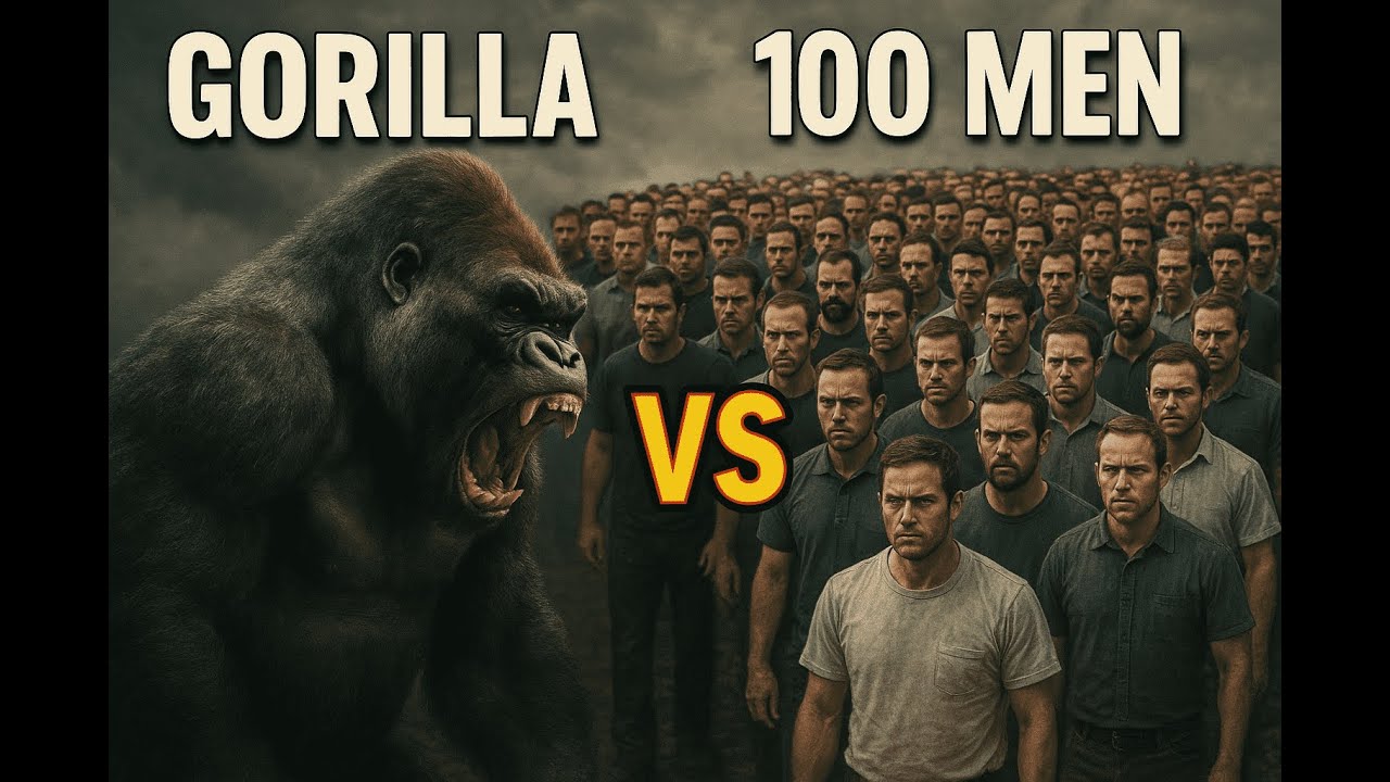 100 men vs 1 gorilla Who Would Win? - YouTube