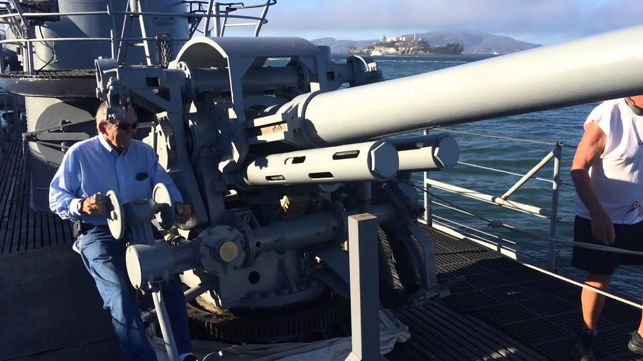 five inch gun training and elevating IMG 5606 - YouTube