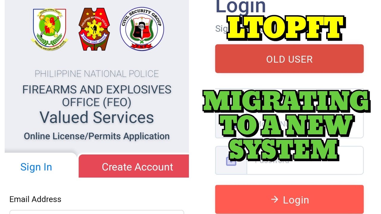 NEW FEO ONLINE SYSTEM FOR LTOPF AND FIREARMS REGISTRATION MOTO DMACZ