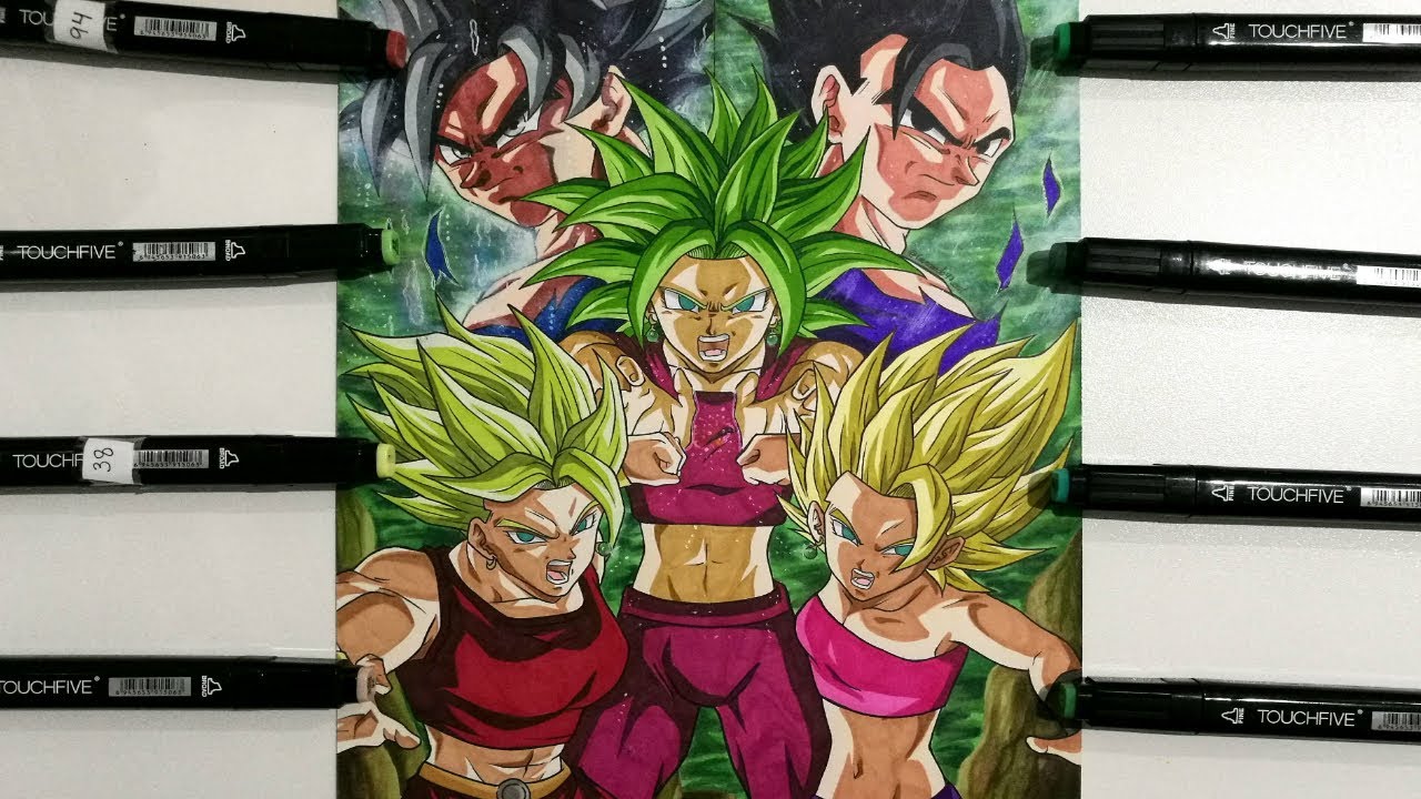 Dibujo de Kefla vs Goku UI y Gohan | Drawing to Kefla vs Goku y Gohan ...