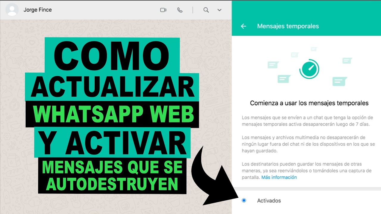 COMO ACTUALIZAR WhatsApp Web Y ACTIVAR LOS MENSAJES QUE SE ...