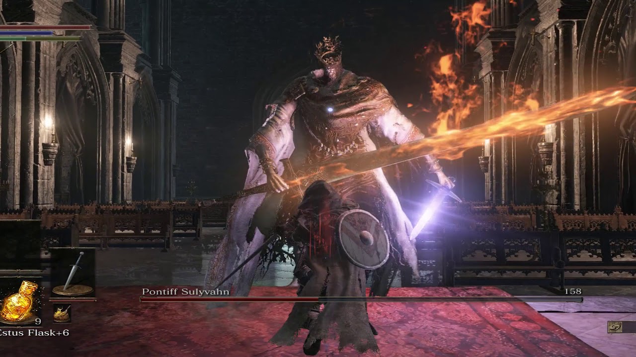 Dark Souls 3 SL1 Pontiff Sulyvahn fight - YouTube