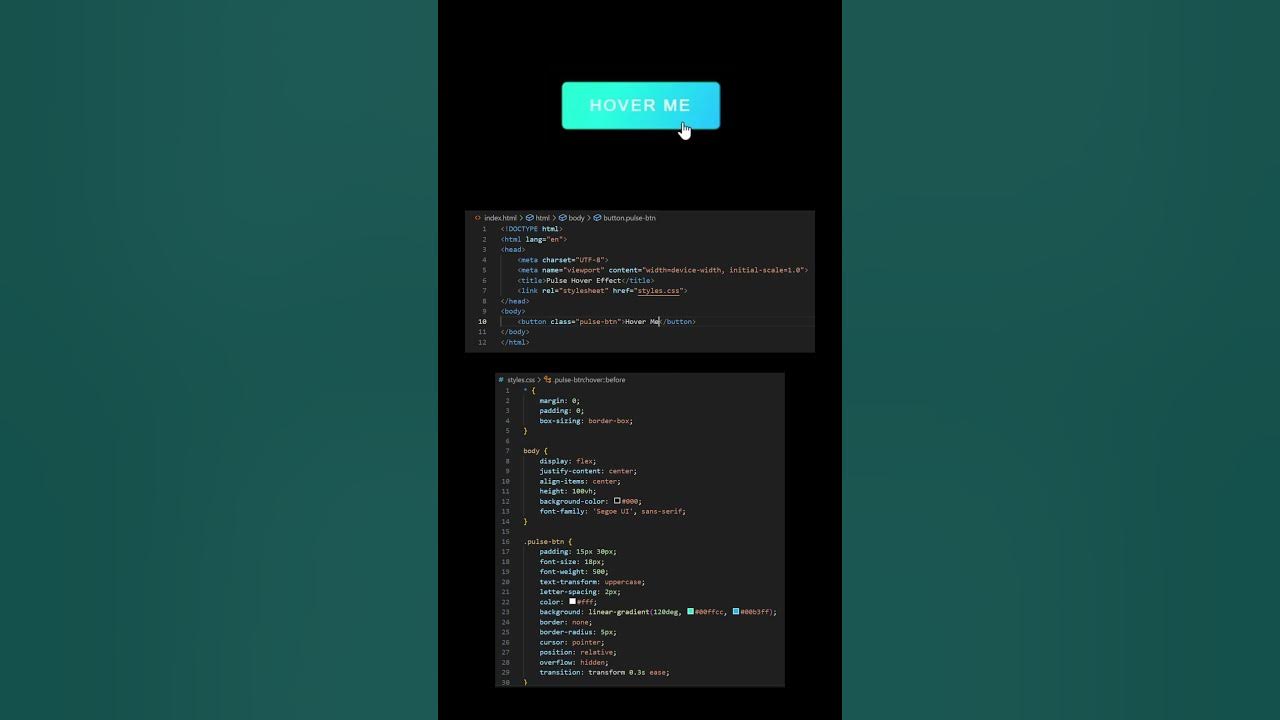 Button hovereffect #coding #css #html #javascript @DCodeNinja - YouTube