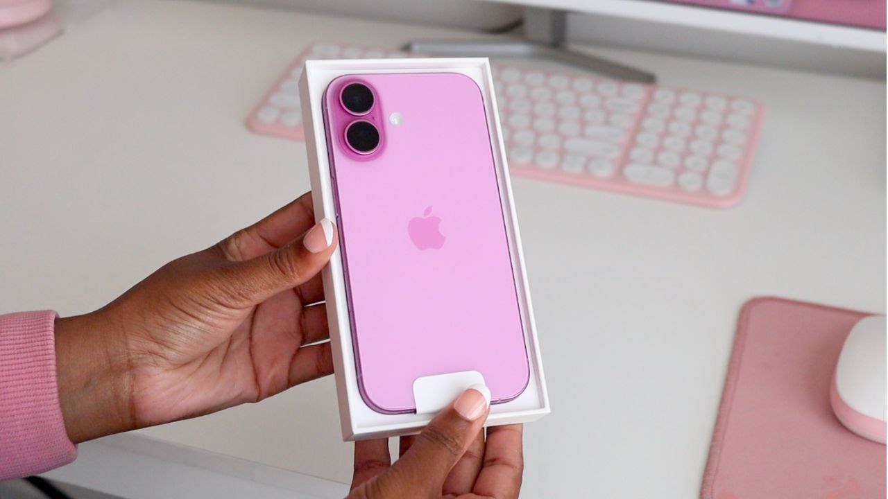 Pink iPhone 16 Unboxing and Accessories + My Home Screen Set-up - YouTube