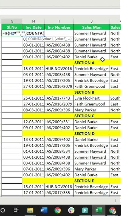 Automatic List Numbering with Empty Rows #shorts #excelmalayalam - YouTube