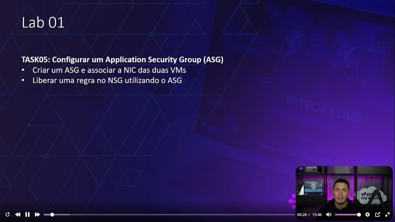 AZ-104 : TASK-05: Configurar um Application Security Group (ASG) - YouTube