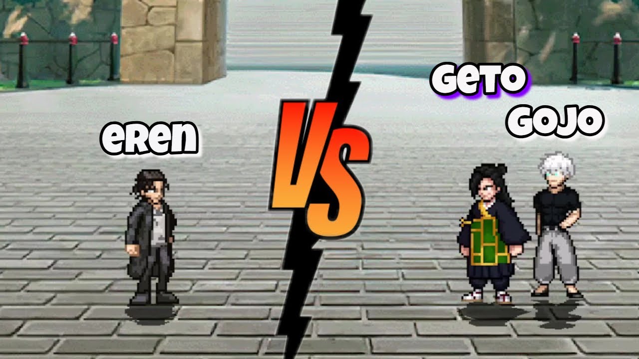Geto and Gojo Vs Eren jujutsu kaisen x attack on titan fights / mugen ...