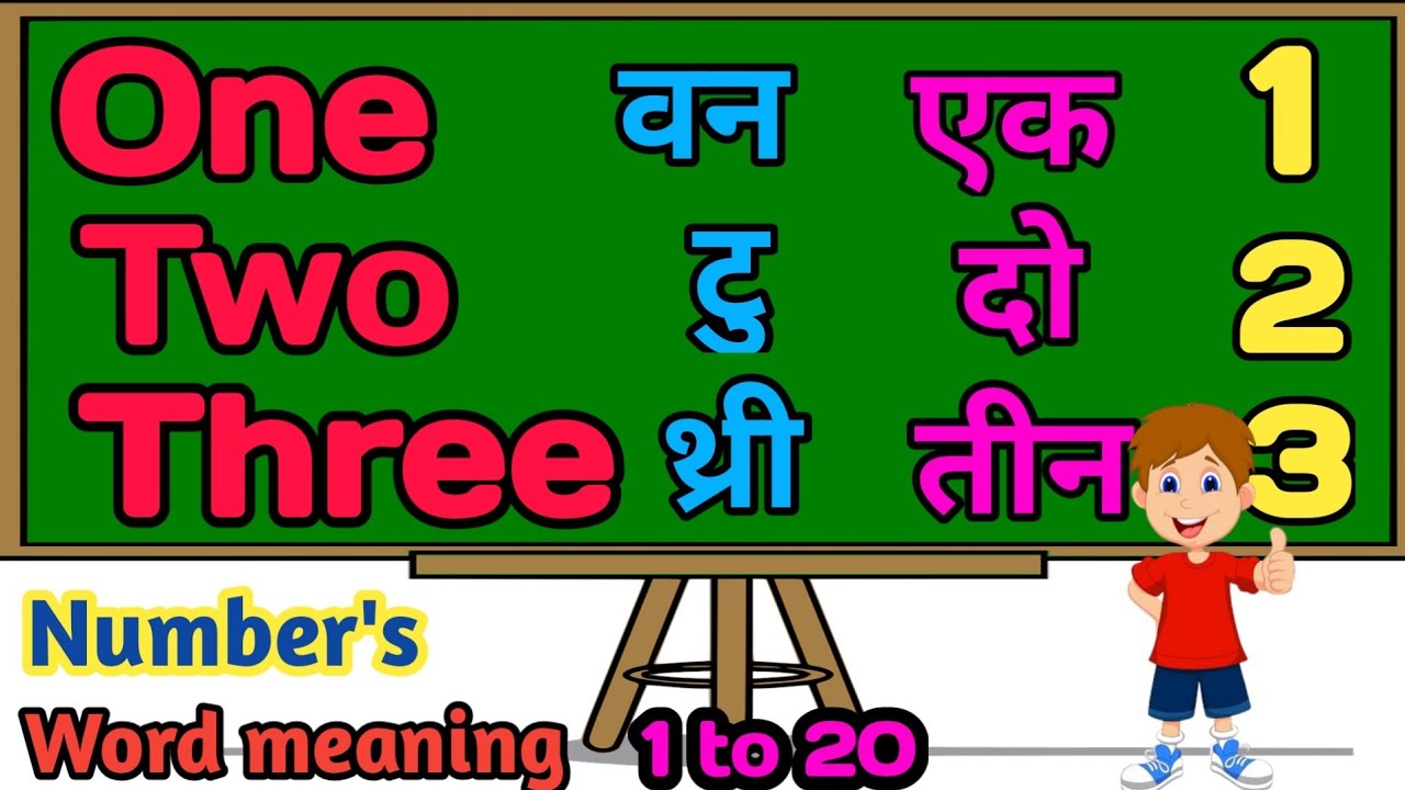 One Two three numbers with spelling|| 1 to 20 number word meaning ...