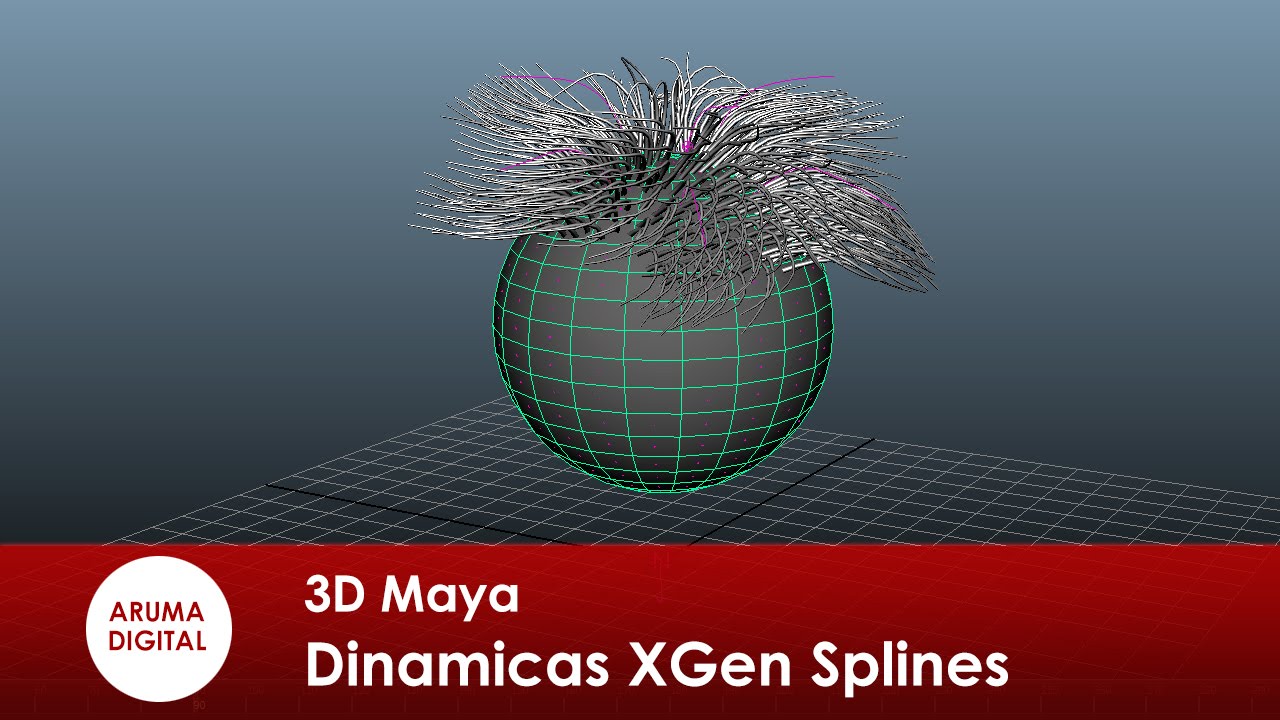 3D Maya 195 Maya Dinamicas XGen Splines dinamicas con Nhair - YouTube