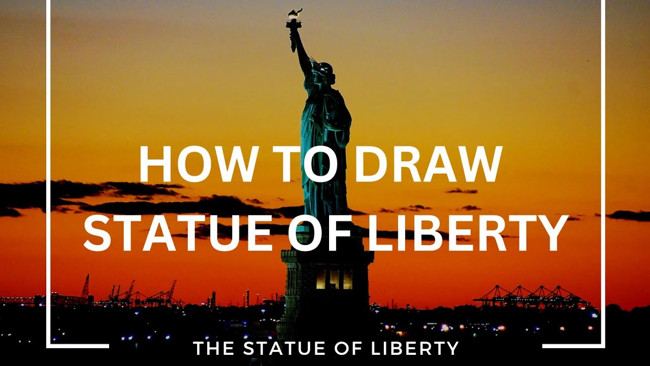 Statue of Liberty 🗽 drawing easy step by step - YouTube