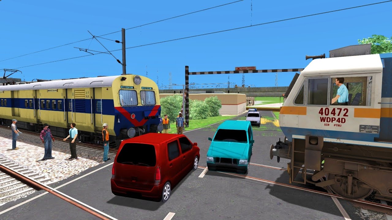 Loco Failed of MEMU Local Train at Railroad Crossing Rescue by WDP4D ...