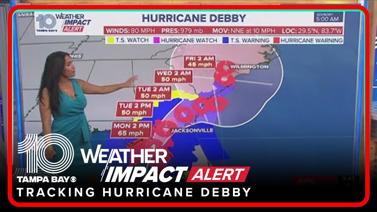 Weather Impact Alert: Tracking Hurricane Debby as it moves inland - YouTube