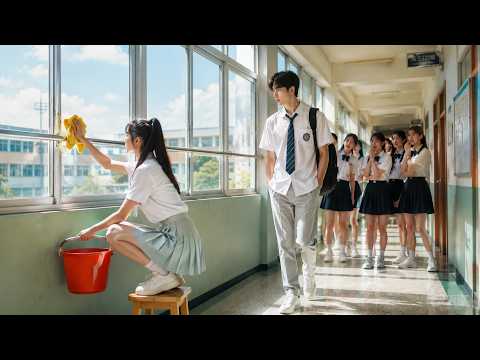 高冷校草拒绝全校女生，唯独对正在擦玻璃的她动了心！💕#Chinese Drama #love #kiss #movie #赵丽颖#赵露思 #肖战