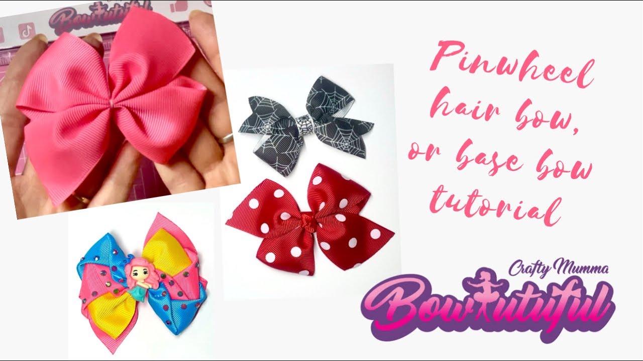 Pinwheel hair bow tutorial base bow // how to make hair bows // laço de ...