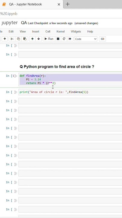 2.55 Python program to find area of circle ? #easy #pythontricks - YouTube