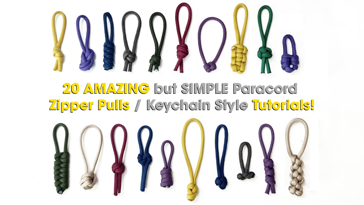 20 AMAZING Paracord Zipper Pulls / Keychain Style Tutorials! - YouTube