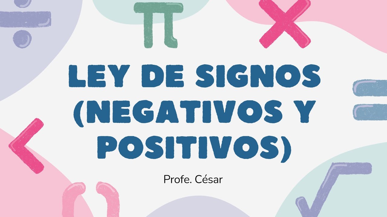Ley de Signos (negativos y positivos) #leydesignos #secundaria # ...