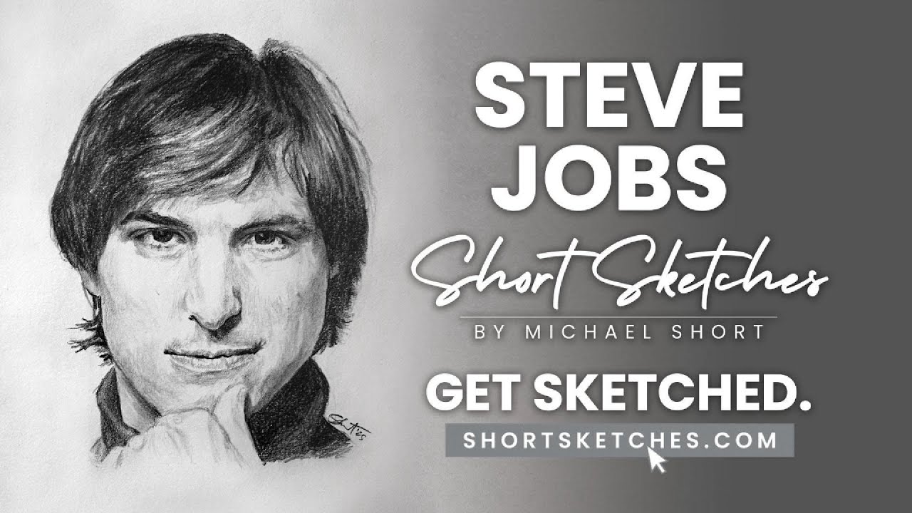 Steve Jobs - Portrait Sketch Tribute | Time Lapse Drawing by Short ...