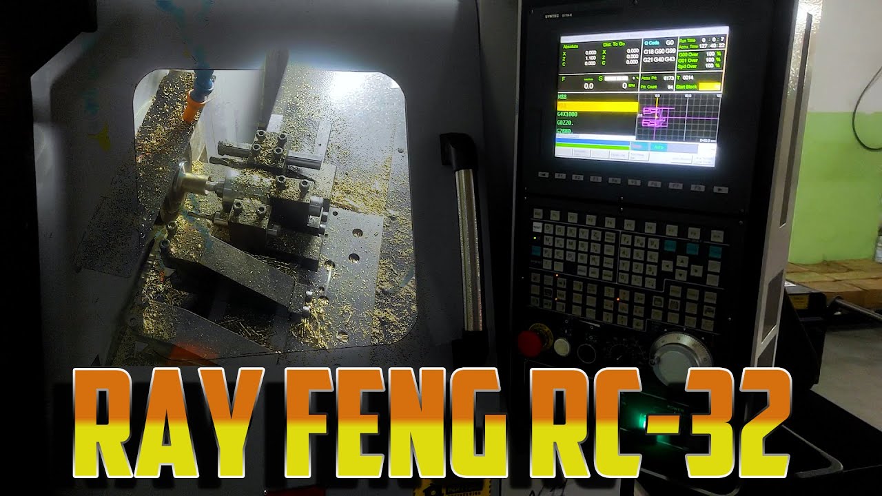 Прутковый токарный автомат с ЧПУ Ray Feng RC-32 - YouTube