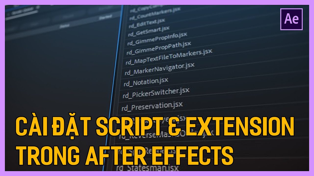 Học After Effect Cơ Bản: Cài đặt Script và Extension trong After ...