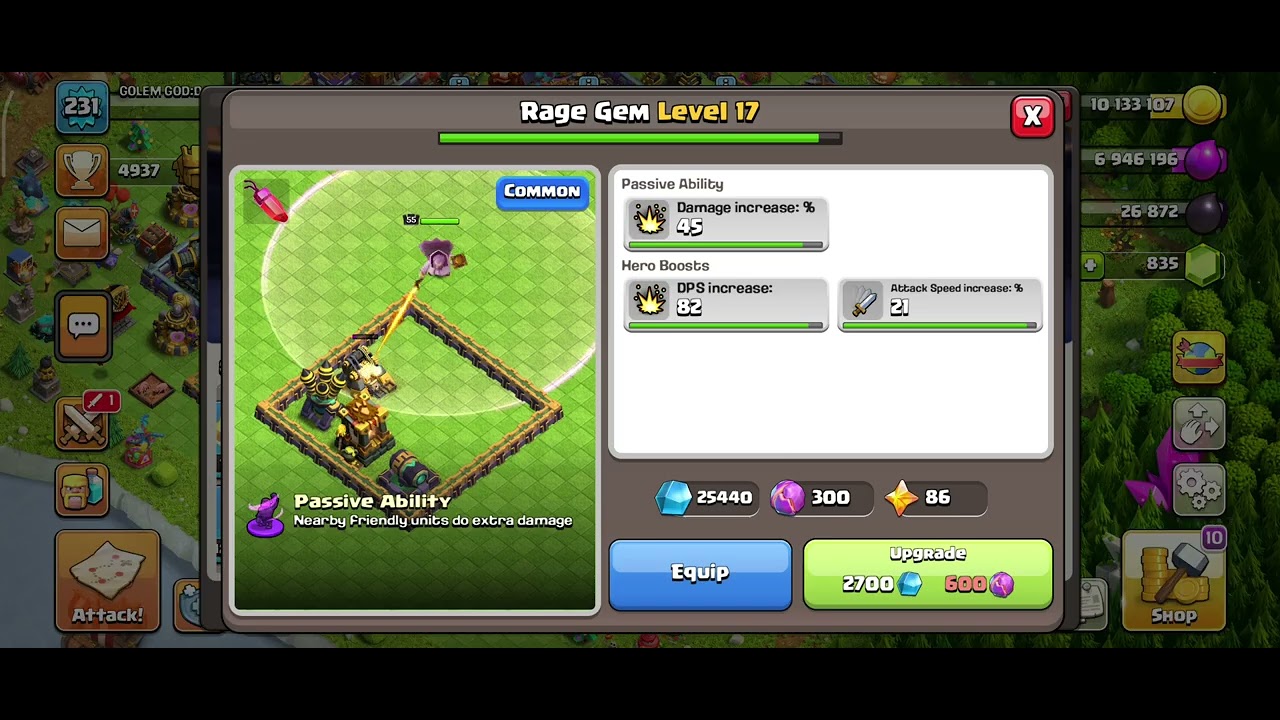 Clash of Clans – Rage Gem Upgrade Level 1 to 17 💎 | Max Power ...