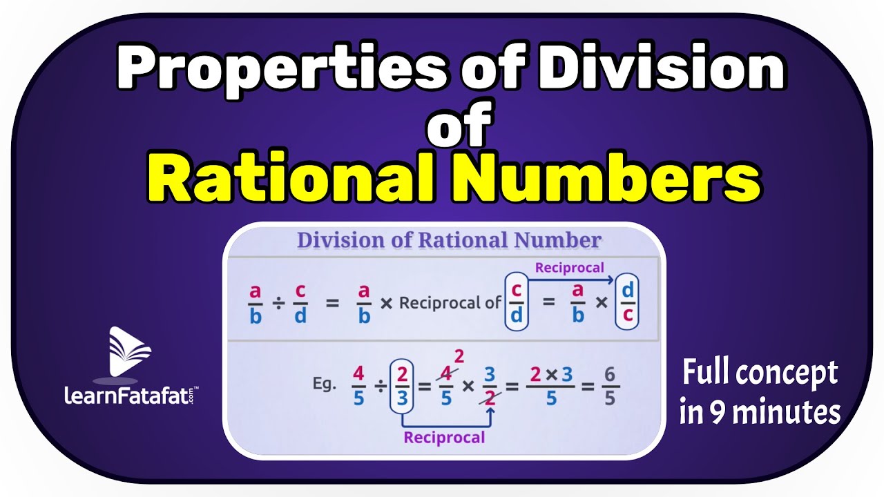 Class 8 Rational Numbers - Properties of Division of Rational Numbers ...