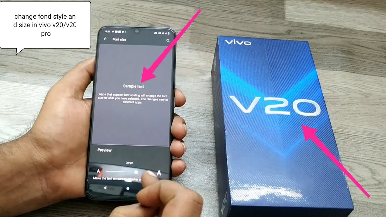 How to change font size and font style in VIVO V20 / VIVO V20 Pro| Text Size in vivo v20 - YouTube