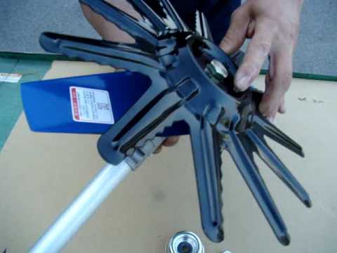 Join of the Safety Disk to Brush Cutter - YouTube