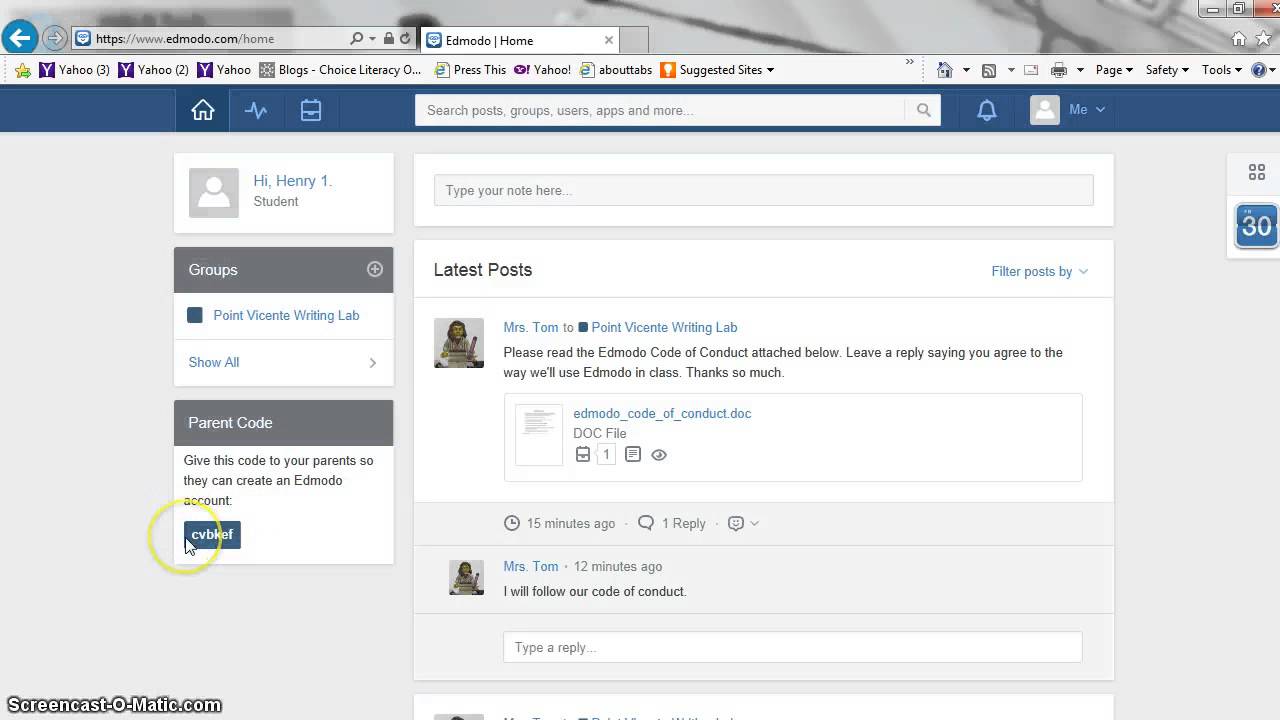 Logging In From Home to Edmodo - YouTube