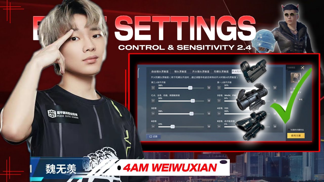 Pubg Mobile Best Sensitivity Settings 2.4ㅣNew Sensitivity And Control 4AM WAIWUXIANㅣ4 Finger ...