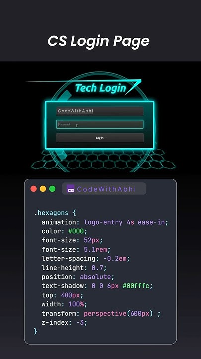 CS Login Page Using HTML and CSS #trending #coding #frontendcourse #viralshort #shorts #coder # ...