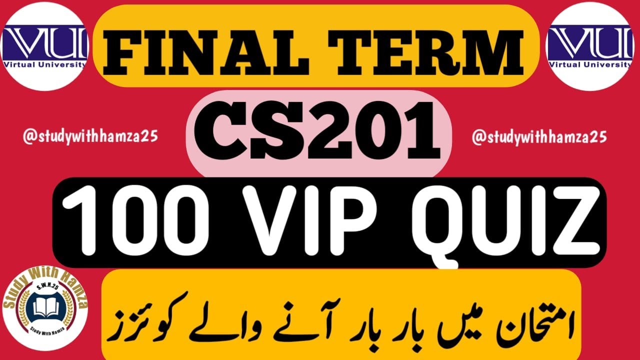 CS201 Final Term Preparation Fall 2023 | CS201 Final Term Solved MCQs ...
