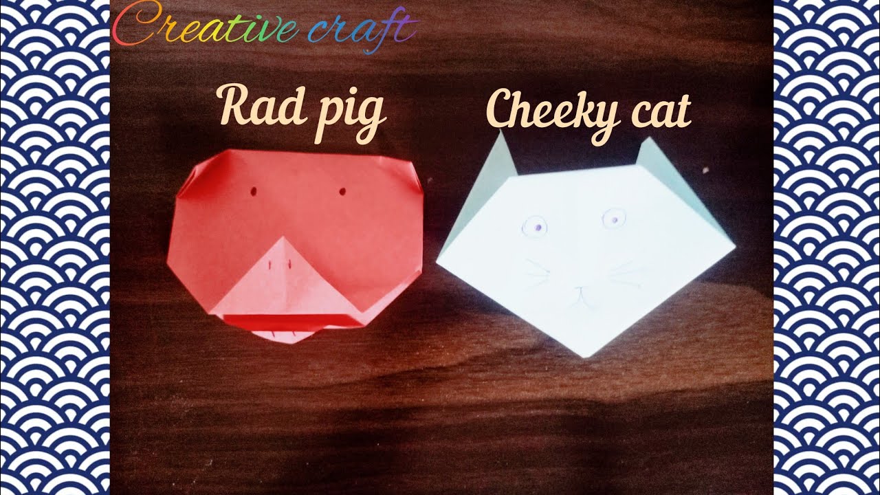 DIY : origami animal face l kids craft - YouTube