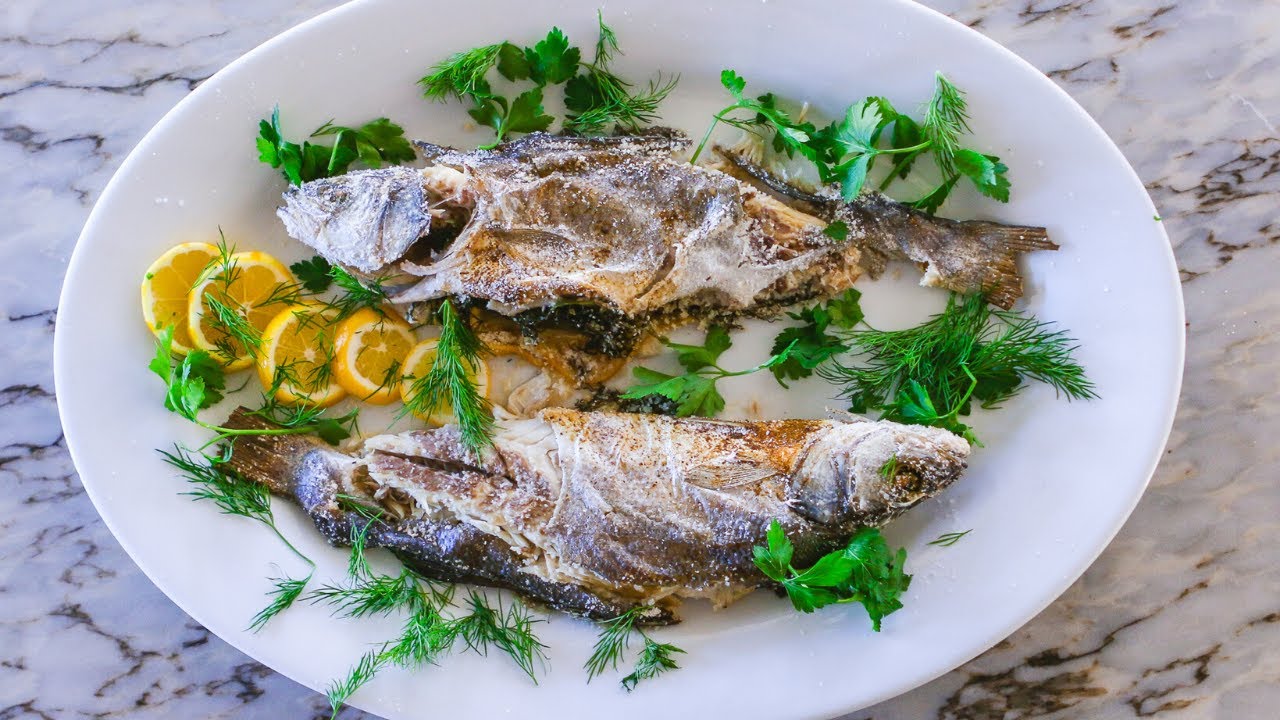 Salt Baked Whole Fish with Lemon and Herbs Recipe - YouTube