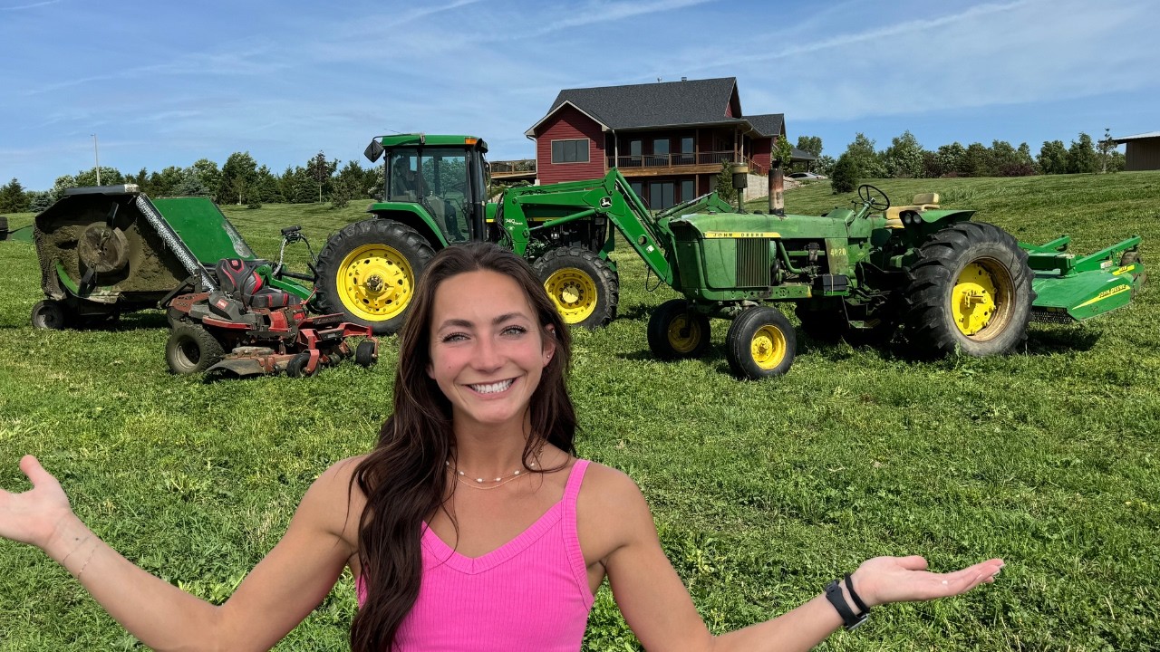 Mowing An ENORMOUS Lawn With My Tractor | Laura Farms | The Content Farm