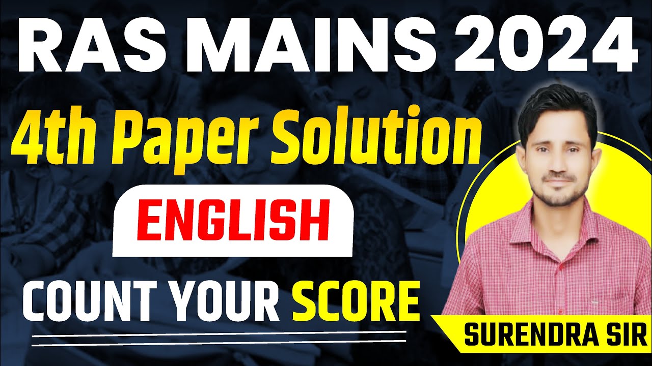 RAS Mains paper 4th Solution | RAS mains English Paper Solution | RAS ...