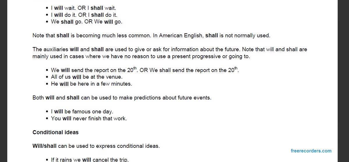 English Grammar Will and Shall - YouTube