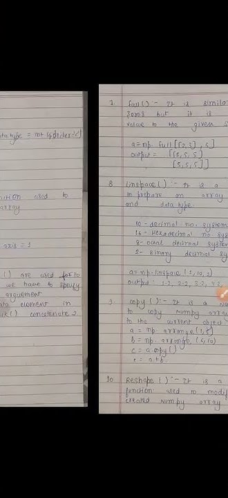 numpy notes class 11//ip notes class 11 numpy notes - YouTube