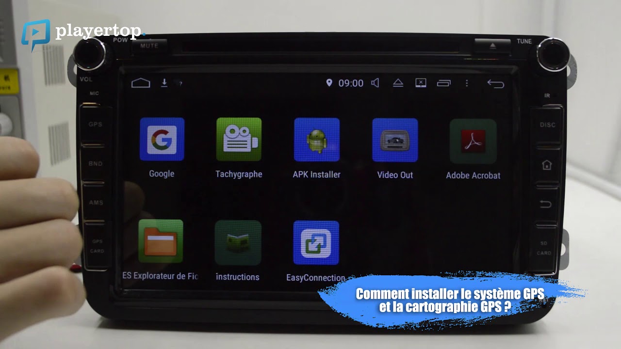 GPS Golf 5 Autoradio Android 8.0 Bluetooth chez Player Top - YouTube