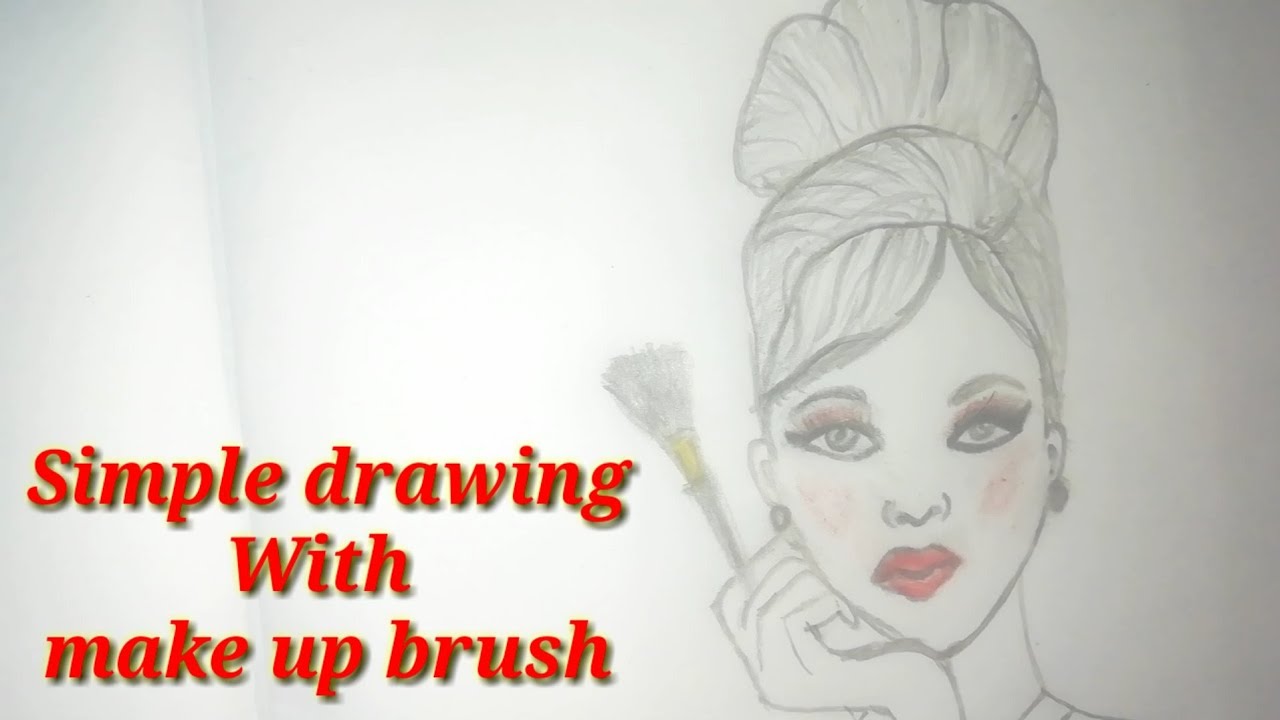 Simple drawing with make up brush - YouTube