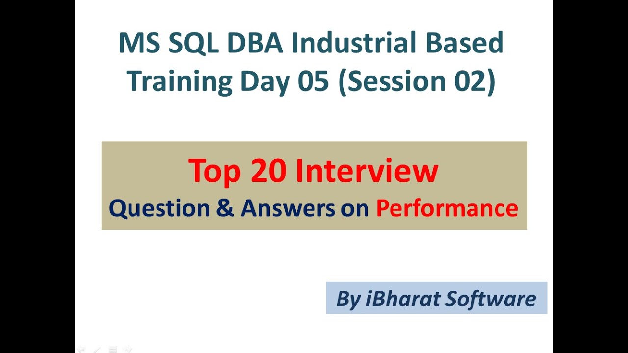 Top 20 Ms Sql Server Performance Tuning Interview Questions And Answers 8738